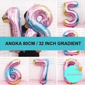 Jual Produk Angka 80CM GRADIEN/RAINBOW/Balon Angka Besar/Jumbo Barang ...