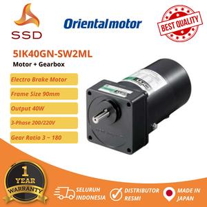 Jual Oriental Brake Motor 40W 3-Phase 200/220V 5IK40GN-SW2ML + Gearbox - 5GN25KF - Jakarta Utara ...