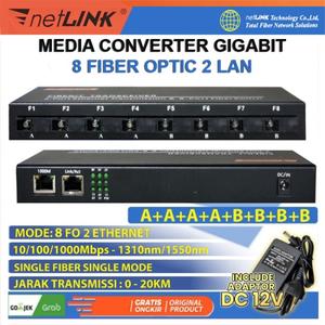 Jual Media converter Fiber Optic 8 FO to 2 LAN Gigabit 1000 Mb/s Netlink - Jakarta Pusat - cat ...