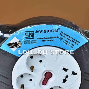 Jual VISICOM Stop Kontak Kabel 10 Meter 15 Meter Kabel Roll 4 Lubang 15 ...