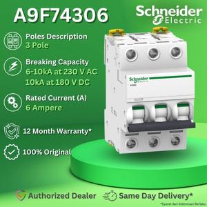 Jual Schneider MCB iC60N 3P 6A 10kA A9F74306 Best - Kota Tangerang ...