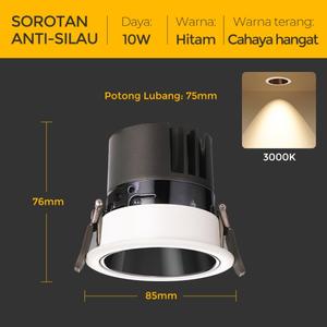 Jual Hyderson Spotlight Downlight LED Recessed Lampu 10W 3000K Lampu ...