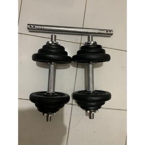 Jual "" Barbel Set 20kg Full Besi Cat Solid + Connector / Dumble Set ...