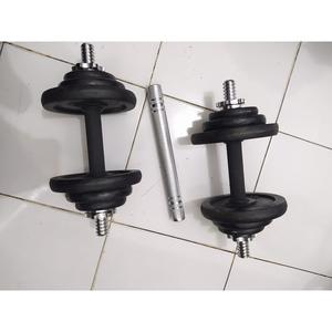 Jual "" GOJEK/GRAB ONLY Barbel Set 20kg Full Besi Cat Solid + Connector ...