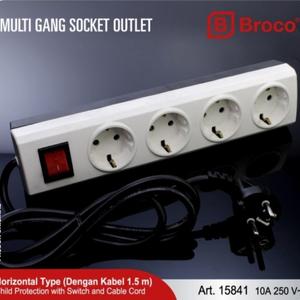 Jual Broco Stop Kontak 4 Lubang CP 15841 + Switch Lamp + Kabel 1.5M ...