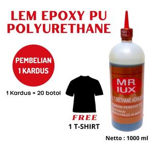 Jual LEM EPOXY PU POLYURETHANE MR LUX KEMASAN 1 KG PER BOTOL BARU ...