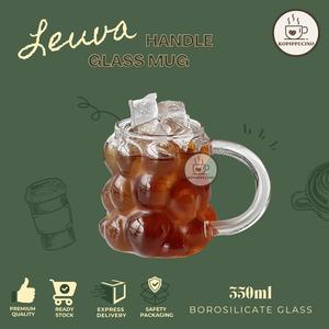 Jual Gelas Kaca Anggur dengan Handle Aesthetic LEUVA Handle Glass Mug ...