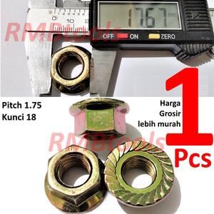 Jual Mur Flange Nut M12x1.75 Kuning Kunci 18 M12 / Mur Topi Kunci 18 ...