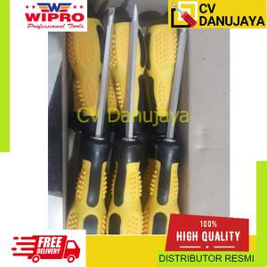 Jual Obeng Bolak Balik Wipro 5 inch Inchi Obeng min plus gagang karet ...
