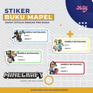 Jual STIKER BUKU MAPEL / MATA PELAJARAN MINECRAFT , BARE BEARS ...