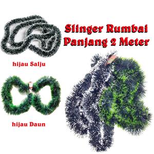 Jual Hiasan Pohon Natal Slinger Rumbai ruangan panjang 2 meter 9 Cm ...