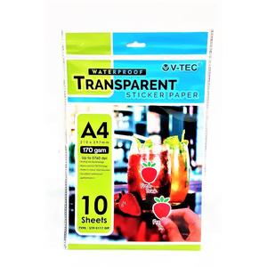 Jual Kertas Foto Stiker Bening Transparan A4 170 Gram Isi 10 Sticker ...