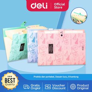 Jual Deli Expanding File / Map Folder Dokumen A4 8 Pocket Lucu Dengan ...