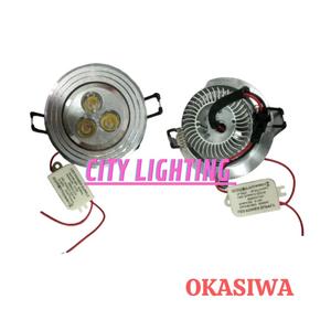 Jual DOWNLIGHT LED BULAT OKASIWA - 3 WATT 3 MATA KUNING (3000K ...
