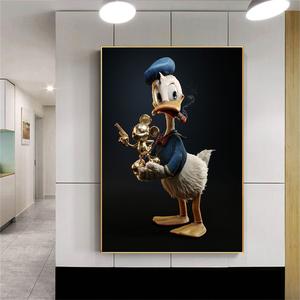 Jual Disney Cartoon Poster Donald Duck Smoke Cigarette Gold Mickey ...