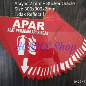 Jual Rambu Segitiga Alat Pemadam Api APAR Acrylic 2mm Sticker Oracle ...