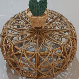 Jual Meja Rotan Bulat Meja Kopi Aesthetic dan Free Kaca - Jakarta Timur ...