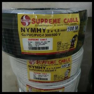 Jual Kabel Listrik Supreme serabut 2x1.5 2x1,5 50 meter 50M Hitam Puti ...