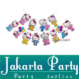 Jual Banner HBD Hello Kitty #2 / Bunting Flag Hello Kitty / Party Flag ...