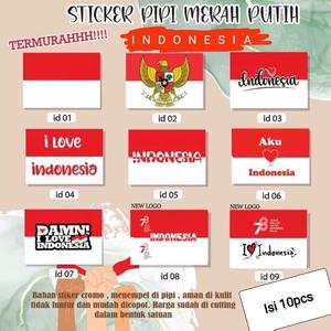 Jual Sticker Pipi Bendera Indonesia / Tempelan Pipi Bendera Merah Putih ...