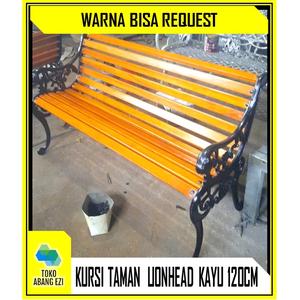 Jual KURSI TERAS / BANGKU TAMAN / KURSI TAMAN BESI COR DUDUKAN KAYU 120 ...