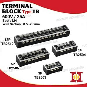 Jual Terminal Block Block Kaca 25A TB 2503 2504 2506 2512 3P 4P 6P 12P ...