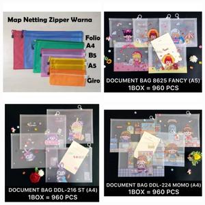 Jual :: Map Data Amplop / Map Data / Map Dokumen Zipper Warna/ KARAKTER ...