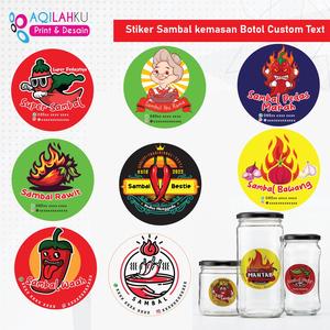 Jual 🎗 [Isi 15-77 Pcs] Stiker Sambal | Sticker Label kemasan Botol ...