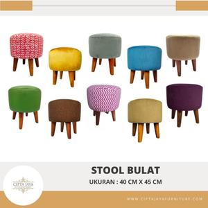 Jual Sofa Kursi Puff Stool tamu Minimalis Bulat Murah Nyaman Empuk 4 ...
