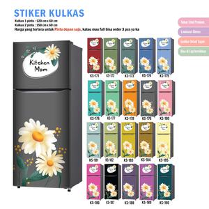 Jual Stiker Kulkas 1 Pintu dan Sticker Kulkas 2 pintu Motif Bunga ...