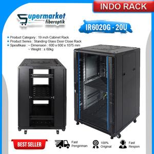 Jual Indorack Rack Server Standing Close Rack 20U Glass Door Ir6020G ...