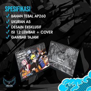 Jual Kalender Meja Duduk Desk Calendar Anime Premium Naruto 2024 Isi 12 ...