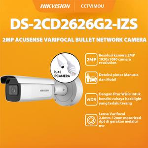 Promo HIKVISION DS-2CD2626G2-IZS 2MP ACUSENSE VARIFOCAL BULLET IP CAMERA - 2.8-12mm - Jakarta ...