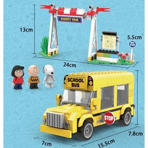 Jual Brick LINoos 8006 School Bus Charlie Brown Snoopy Peanuts Street ...