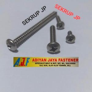 Jual TAPPING SEKRUP JP / TAPPING SCREW PAN #8X3/4 INCHI STAINLESS STEEL ...