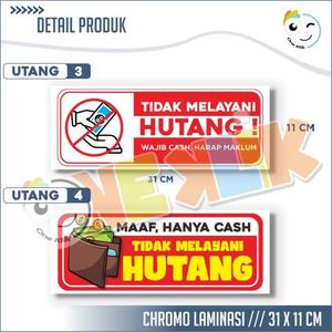Jual S7 Sticker Dilarang Hutang/Sticker Dilarang Hutang Cash Only ...