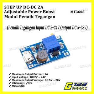 Jual Step Up DC DC Boost 2A Micro USB Power Modul Penaik Tegangan MT3608 - Jakarta Selatan ...