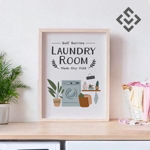 Jual Pajangan Dinding Laundry Dekorasi Dinding Aesthetic Pigura Kayu ...