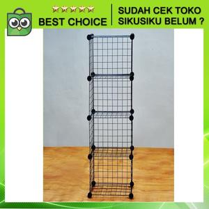 Jual Buko Rak Buku Hitam Rack Portable Modular Shelving Storage Kuat ...