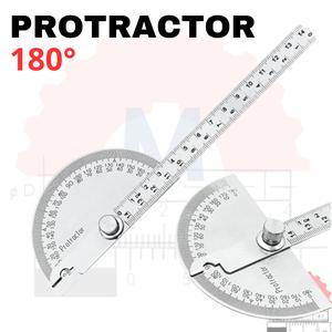 Promo Protractor 180 degree stainless steel angle ruler busur derajat ...