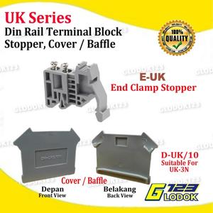 Jual Terminal Block Blok Din Rail End Plate Cover Stopper TAB D-UK4/10 E/UK - E/UK, Tanpa Bubble ...