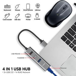 Jual Uneed Adapter Usb Hub To Lan Ethernet Rj45 + 3Ports Usb A - Uuh104 ...