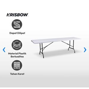 Jual Krisbow Meja Lipat 244 Cm - Putih 244 x 76 x 74 cm Best - Kota ...