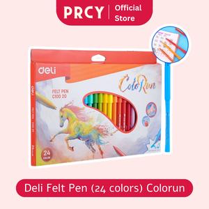 Jual Spidol Warna Deli Felt Pen 24 colors Peralatan Menggambar Anak ...