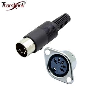Jual 5Sets/Lot 5Pins Din Connector Male Plug+Female Jack Panel - Kota ...