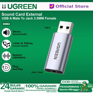 Jual Ugreen Sound Card External Usb 2.0 Stereo Ugreen Usb Soundcard ...