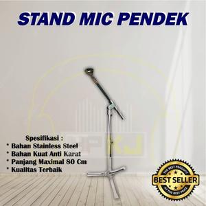 Jual STAND MIC STAINLESS STEEL PENDEK stand microphone stainless steell ...