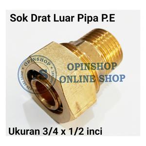 Jual Sambungan Pipa Air Panas Khusus Pipa P.E Sok Drat Luar 3/4X 1/2 Br ...