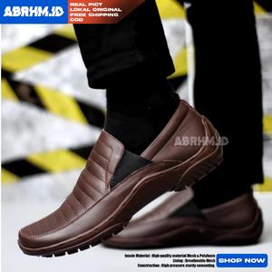 Jual Abrhm Sepatu Formal Pria Kulit Asli Tanpa Tali Pantofel Kerja ...