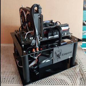 Jual T17 Casing Komputer Akrilik Micro ATX / ITX Open Air PC CPU mATX ...